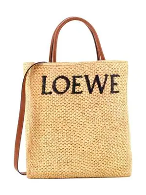 Loewe Raffia And Leather North South Tote Bag - Brown