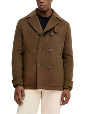 Guess Buttoned Pea Coat - Brown
