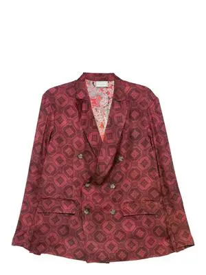 PIERRE-LOUIS MASCIA Patterned Double Breasted Blazer - Red