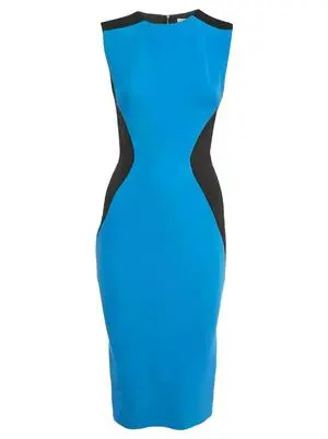 Victoria Beckham Paneled Midi Dress - Blue