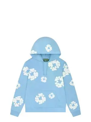 DENIM TEARS Wreath Print Hoodie - Blue