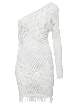 Tularosa Crochet Knit One-shoulder Mini Dress - White