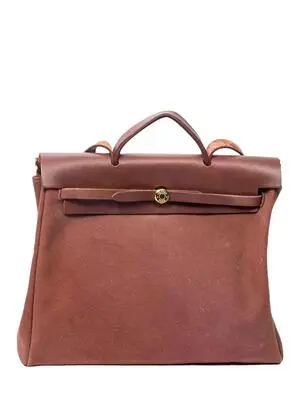 Hermès Leather-trimmed Shoulder Bag - Brown