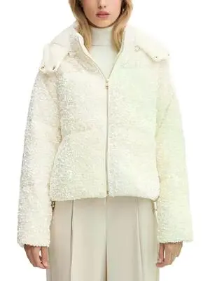 FRACOMINA Zip-up Puffer Jacket With Detachable Hood - Neutrals