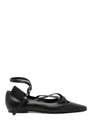 Off-White Strapped Flat Pumps - Black