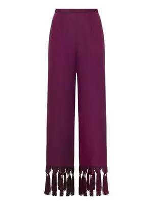 TALLER MARMO Marlino Fringed Trousers - Purple