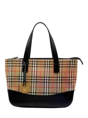 Burberry Haymarket Check Canvas Tote Bag - Brown