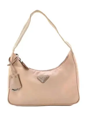 Prada Re-Edition 2000 Tessuto Mini Hobo Bag Neutrals