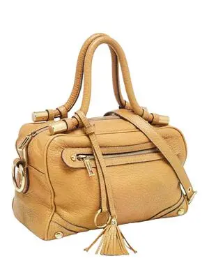 Dolce & Gabbana Leather Satchel Bag With Tassel Detail - Neutrals