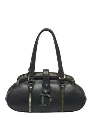 Dior 2005 Detective Frame Leather Tote Bag - Black