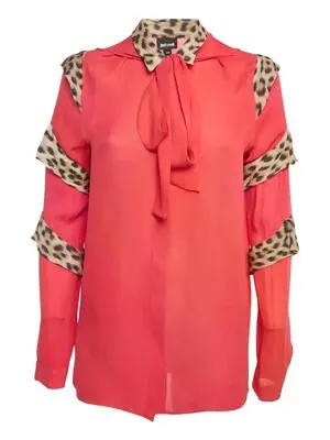 Just Cavalli Leopard-print Ruffled Blouse - Red