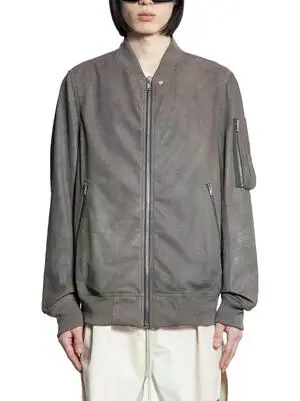 Rick Owens Classic Flight Leather Jacket - Grey