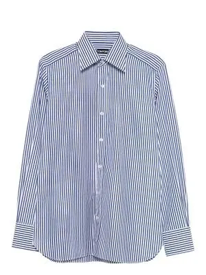 TOM FORD Striped-pattern Button-fastening Shirt - Blue