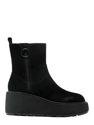 CAFÈNOIR Platform Zip-fastening Ankle Boots - Black