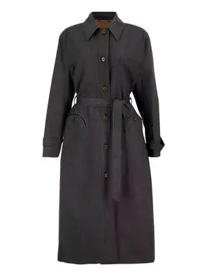 BLAZÉ MILANO Astoria Belted Trench Coat - Grey