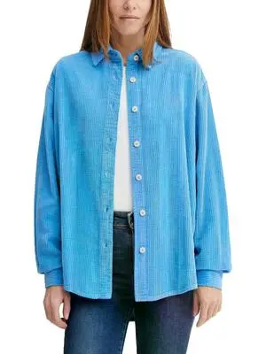 American Vintage Padow Corduroy Button-up Shirt - Blue