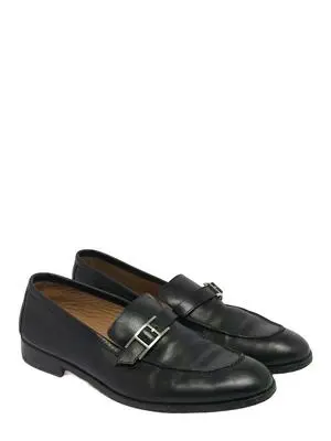 Hermès Monterey Leather Buckle Loafers - Black