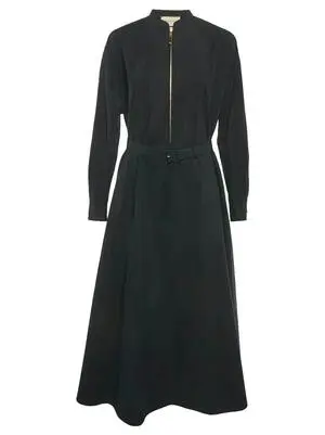 Gucci Poplin Belted Maxi Dress - Black