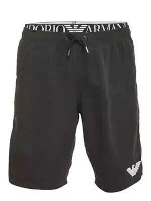 Emporio Armani Logo Waistband Shorts - Black