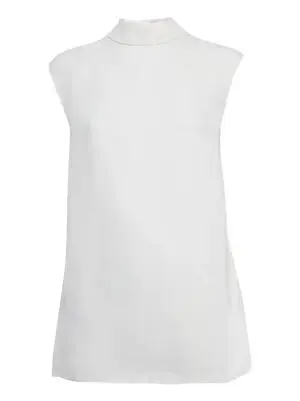 VALENTINO Tie-Neck Crepe Top