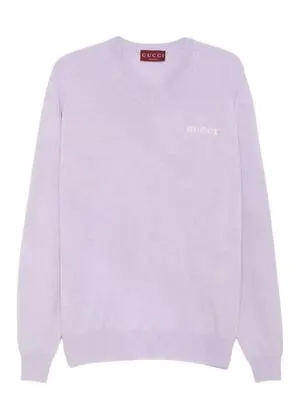 Gucci V-neck Cashmere Sweater - Purple