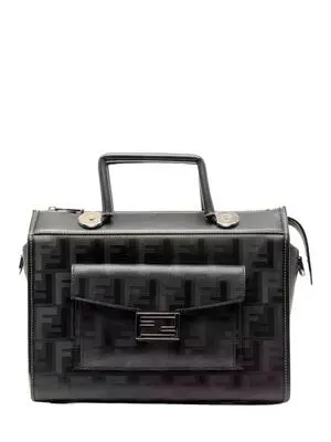 Fendi Zucca Coated Canvas Soft Trunk Satchel - Black