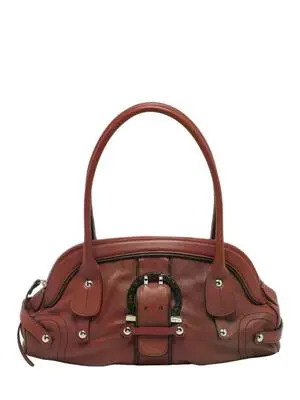 FERRAGAMO Gancini Leather Shoulder Bag - Brown