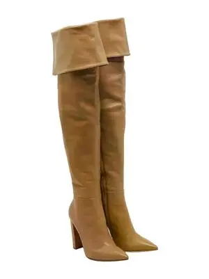 GIANVITO ROSSI Leather Over The Knee Boots - Brown