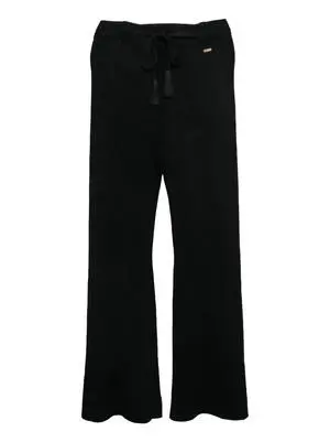 TOM FORD Wide Leg Ribbed Trousers - Black