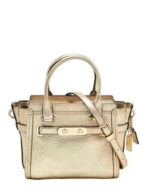 COACH® Swagger Laminated Leather Tote - Gold