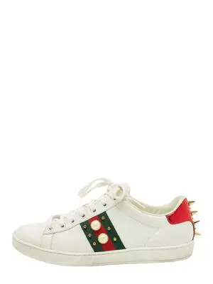 Gucci Ace Leather Sneakers - White