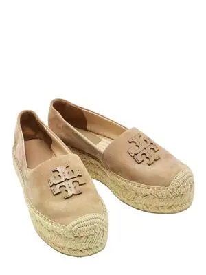 Tory Burch Suede Espadrille With Logo - Neutrals