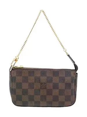 LOUIS VUITTON 2004 Damier Ebene Mini Pochette Accessoires - Brown