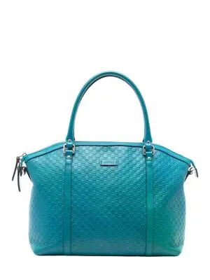 Gucci Large Guccissima Dome Satchel - Blue