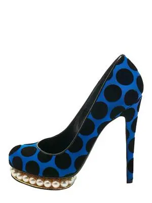 NICHOLAS KIRKWOOD Casati Polka-dot Platform Pumps - Blue