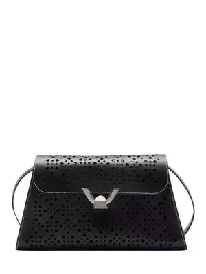 COCCINELLE Dew Laser-cut Shoulder Bag - Black