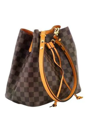 LOUIS VUITTON Néonoé Mm Bucket Bag Damier With Leather - Brown