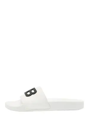 Balenciaga Bb Embellishment Slides - White