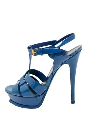 Saint Laurent Tribute Platform Sandals - Blue