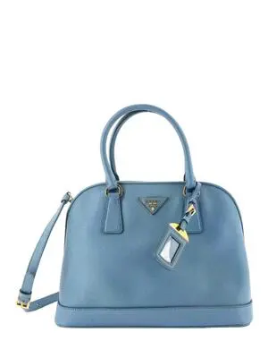 Prada Open Promenade Saffiano Leather Medium Tote Bag - Blue
