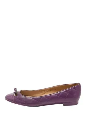 FERRAGAMO Quilted Bow Ballet Flats - Purple