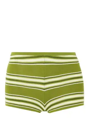 Faithfull The Brand Playa Striped Cotton-blend Shorts - Green