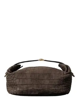 Calvin Klein Andy Small Croc-effect Clutch - Brown