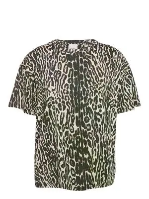 Burberry Leopard-print Jersey T-shirt - Black