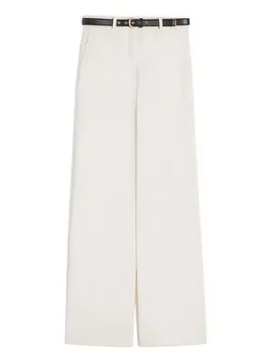 Max Mara Wide Leg Cady Trousers - Beige