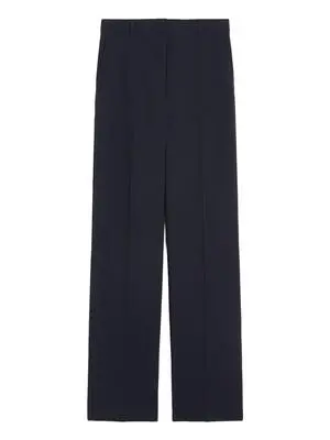Max Mara Wool Crepe Trousers - Navy