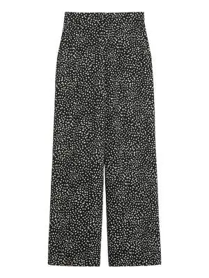 Max Mara Printed Sablé Wide-leg Trousers - Black