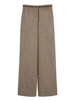 Max Mara Patterned Wide-leg Trousers - Caramel