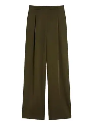 Max Mara Envers Satin Trousers - Moss Green