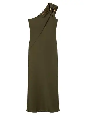 Max Mara One-shoulder Satin Dress - Moss Green